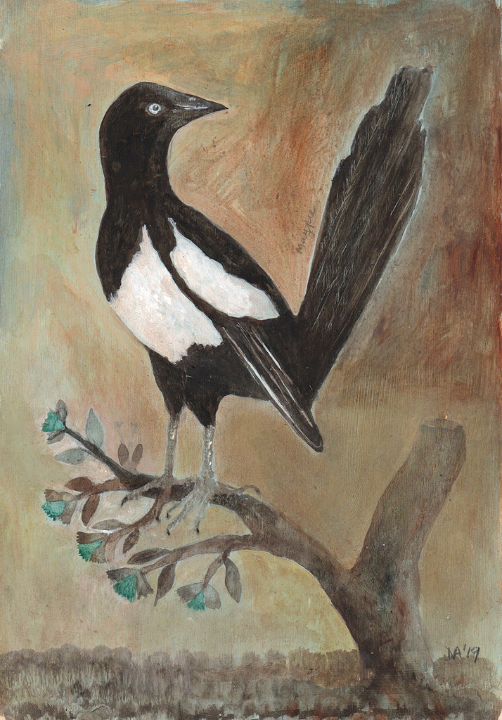 Original Framed Painted Panel - Magpie No.1 – THE SHOP FLOOR PROJECT ltd