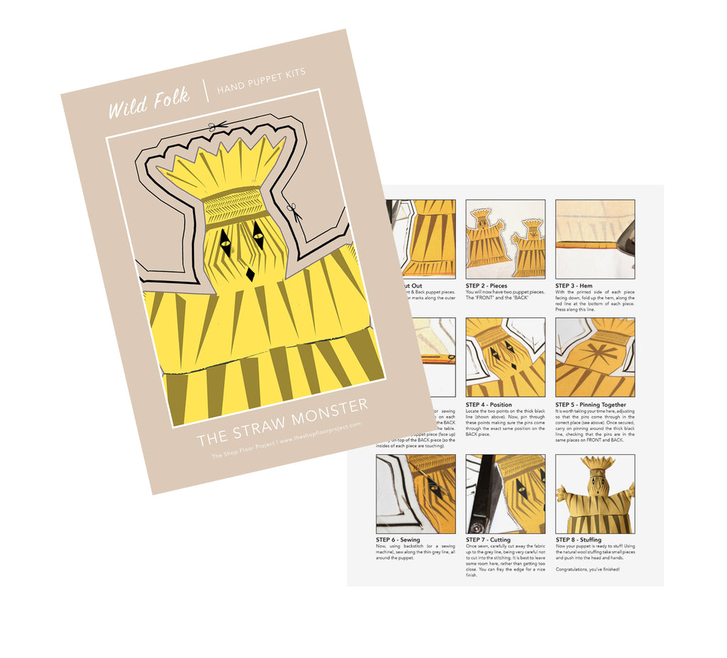 Hand Puppet Kit: STRAW MONSTER – THE SHOP FLOOR PROJECT ltd