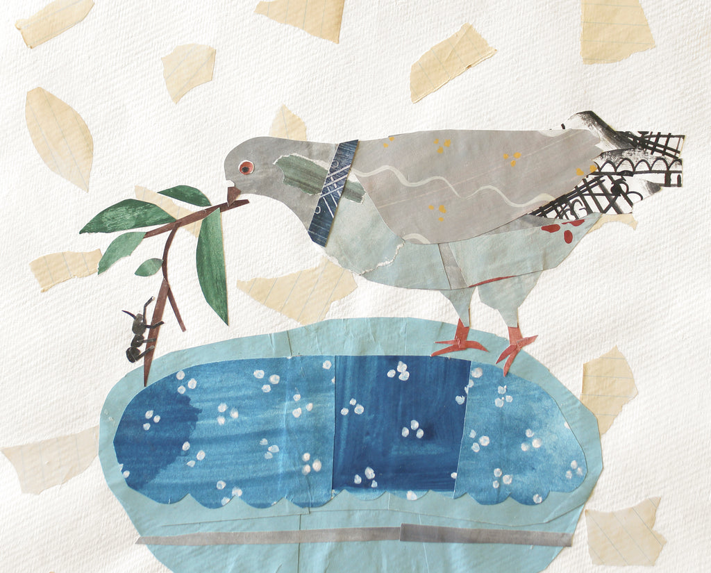 The Pigeon and the Ant (Original Framed Collage) – THE SHOP FLOOR ...